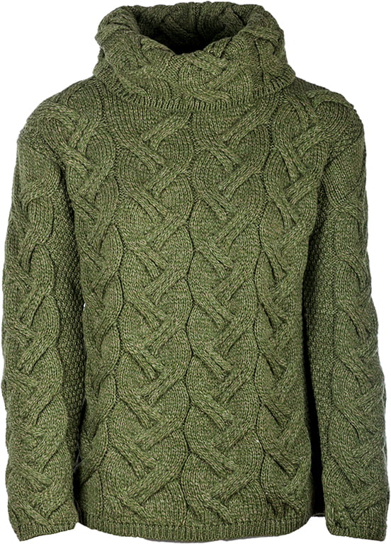 Supersoft Plaited Sweater with Oversized Turtleneck - Aran Islands Knitwear